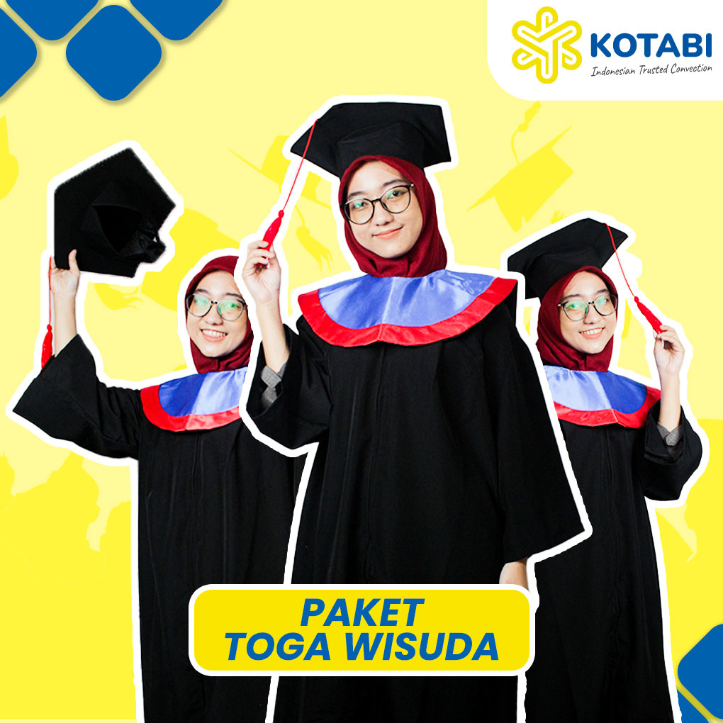 Jual KOTABI - Paket toga wisuda dewasa satuan warna biru list merah ...