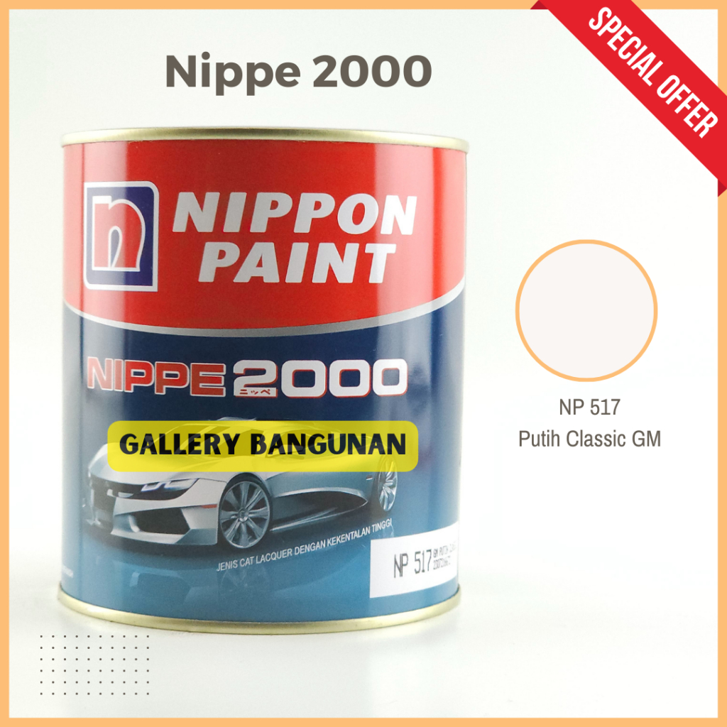 Jual Nippe 2000 Np 517 Putih Classic Gm Cat Kayu Besi NC Nippon Paint Kemasan 1 Liter Putih ...