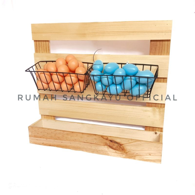 Jual Rak Telur Keranjang Besi 2 Slot Rak Indomi Telur | Shopee Indonesia