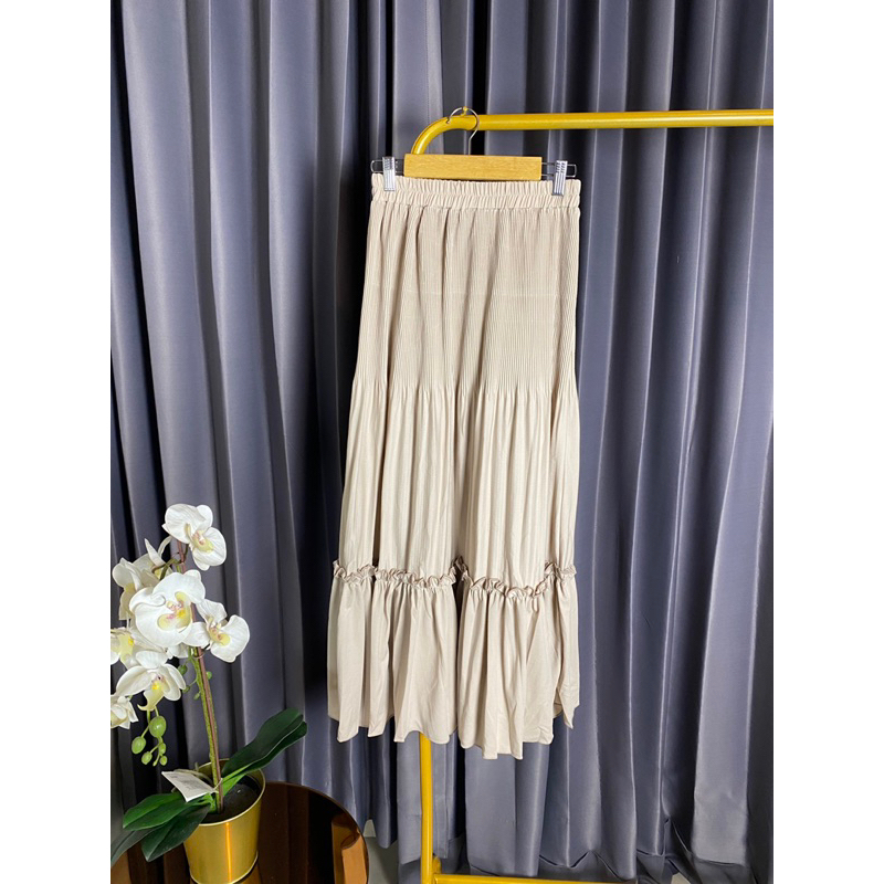 Jual Rok Plisket Susun Premium | Rok Wanita Ruffle | Rok Skirt | Rok ...