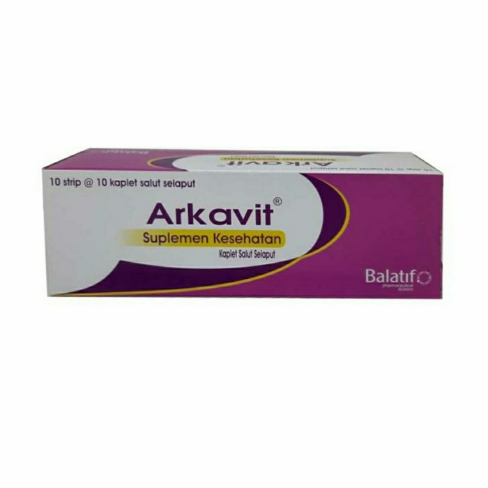 Jual ARKAVIT BOX @100 TAB UNGU (BALATIF) | Shopee Indonesia