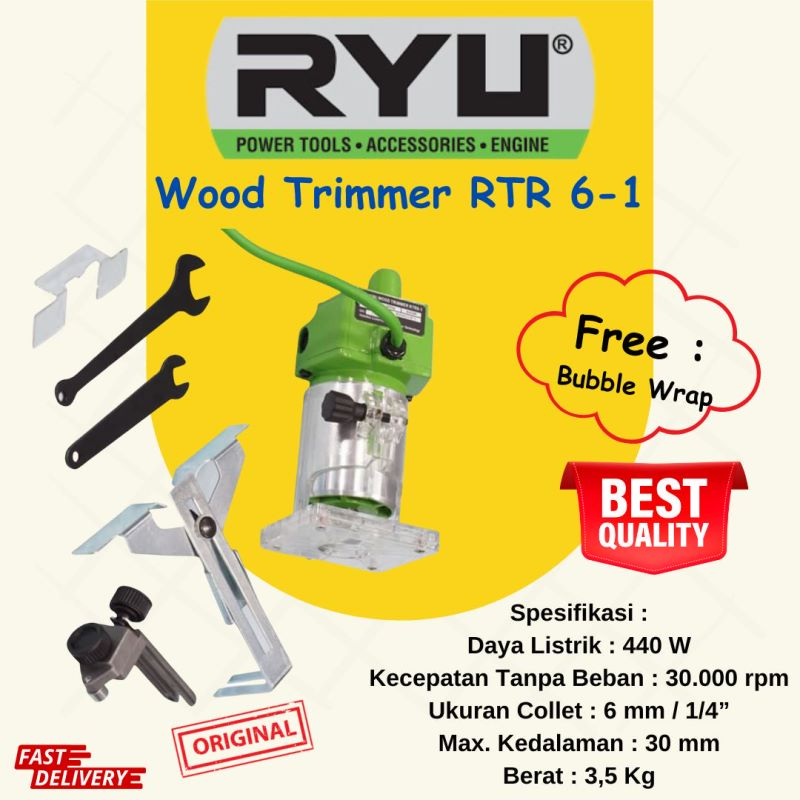 Jual Ryu Mesin Trimmer RTR6-1 Mesin Trimmer Router Profil Kayu RTR61 ...