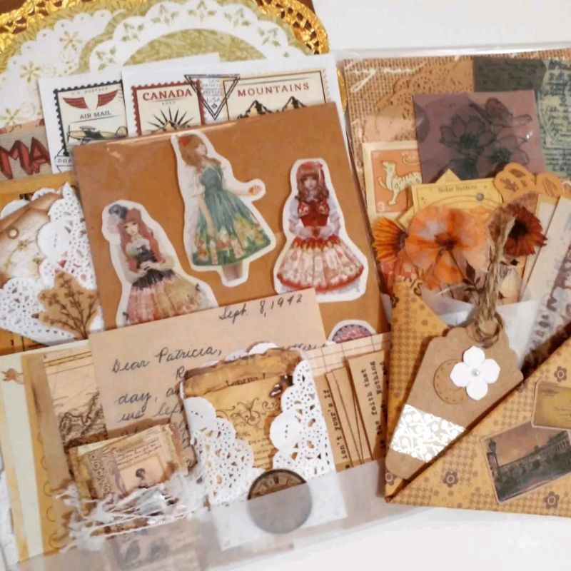 Jual (Kindly) Vintage Parade Journal Kit - Aesthetic Brown Journaling ...