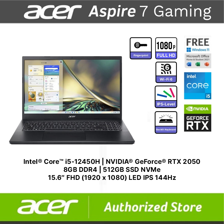 Jual ACER Aspire 7 Gaming A715-76G i5-12450H DDR4 8GB / 16GB / 32GB SSD ...