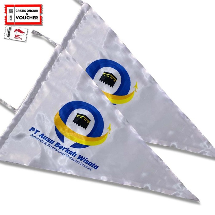 Jual Cetak Bendera Custom Tour Guide Segitiga untuk Tour Travel ...