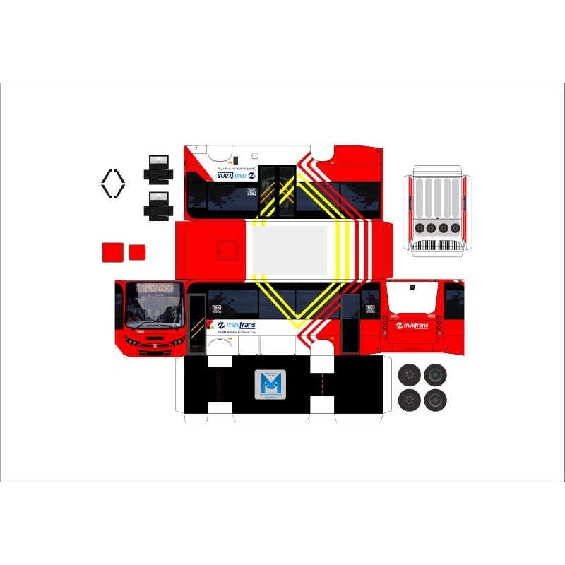 Jual lembaran Pola Papercraft Bus Transjakarta skala 50 | Shopee Indonesia