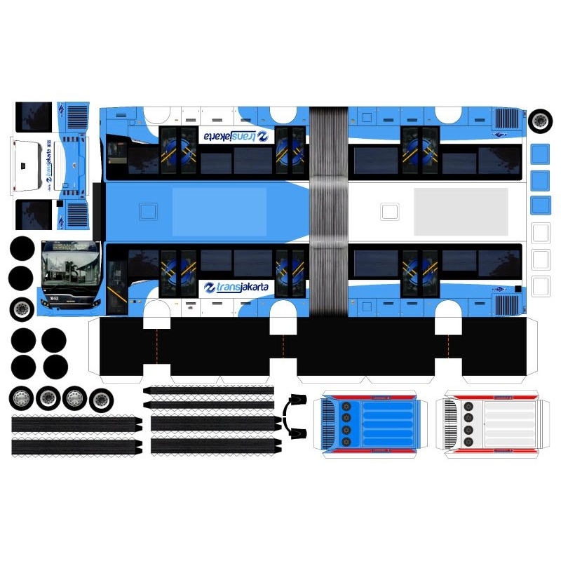 Jual lembaran Pola Papercraft Bus Transjakarta skala 50 | Shopee Indonesia