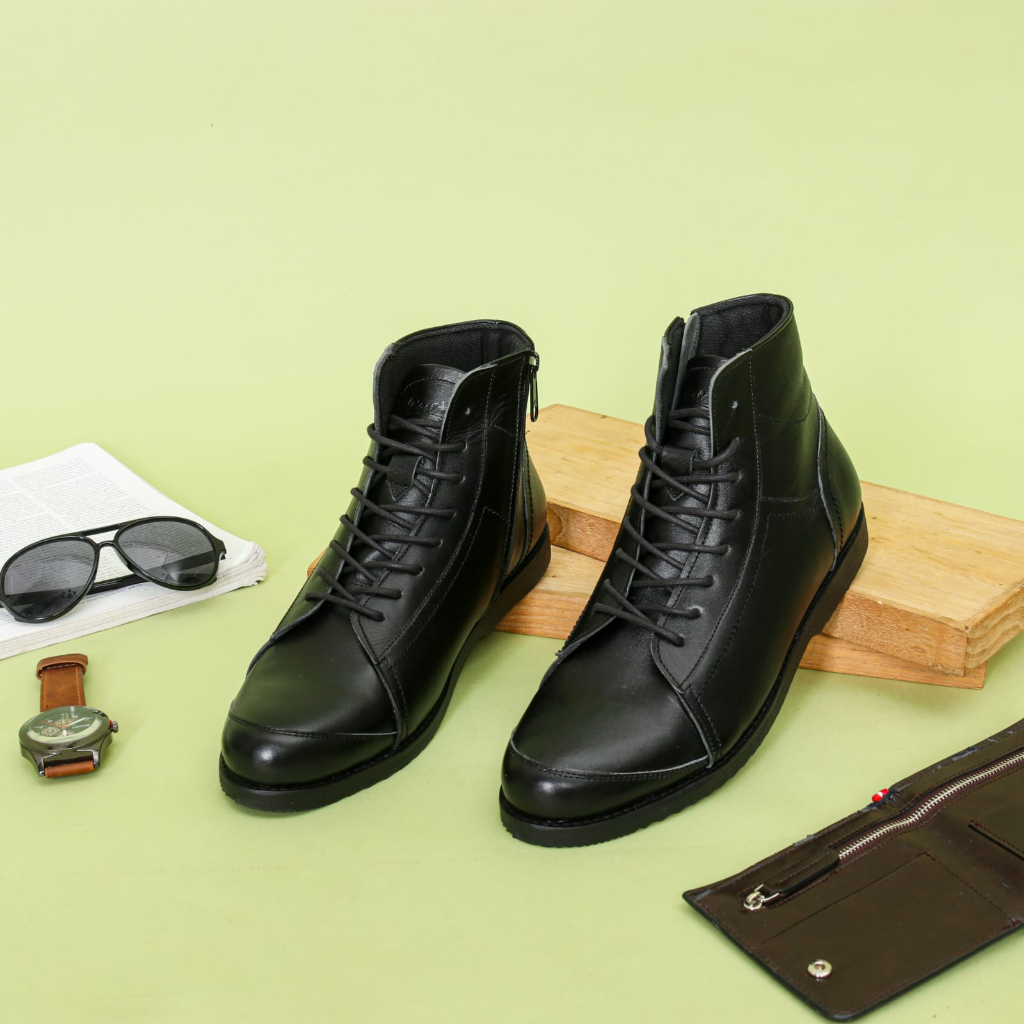Jual sepatu boot resleting zipper sepatu boots pria sepatu boot kulit ...