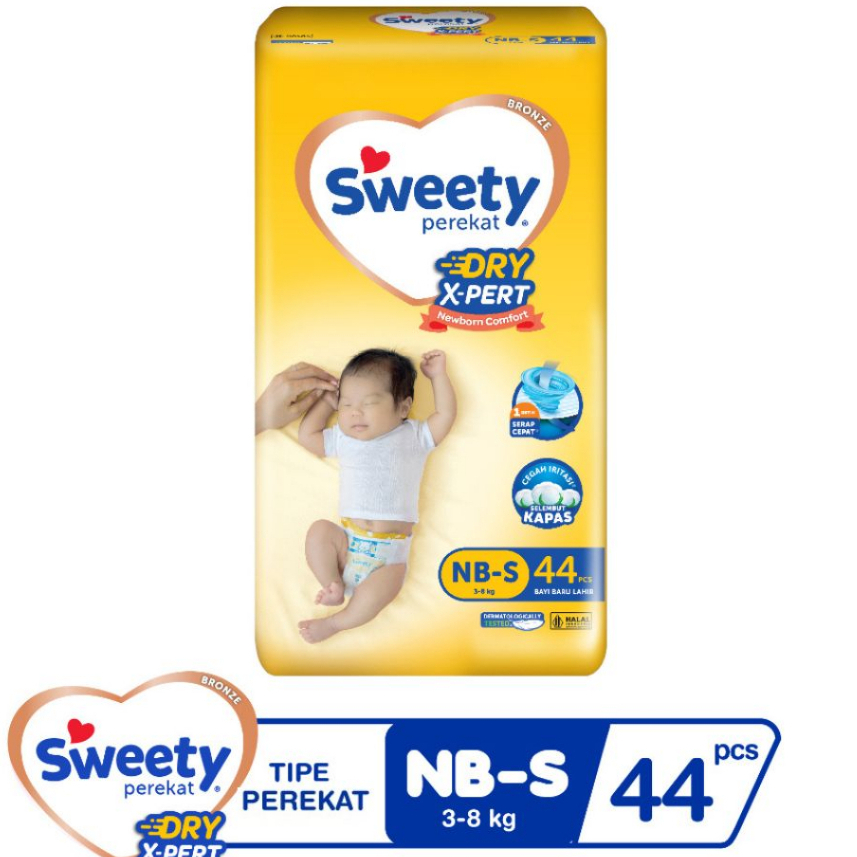 Jual Sweety Bronze Perekat Dry Xpert NBS44/M40 Popok Bayi Baru Lahir ...