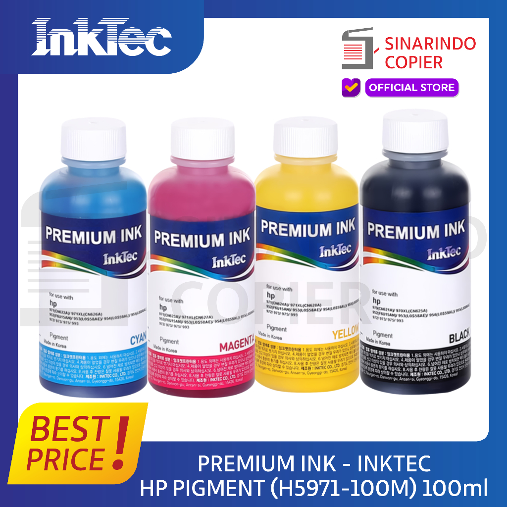 Jual Tinta InkTec H5971-100M Premium Pigment Ink Refill for HP (100ml ...