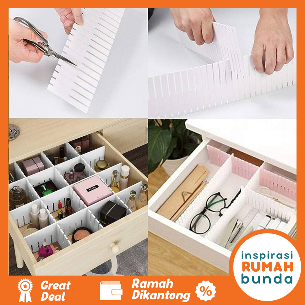 Jual Sekat Laci Pembatas Pemisah Penyekat Laci Serbaguna Drawer DIY ...