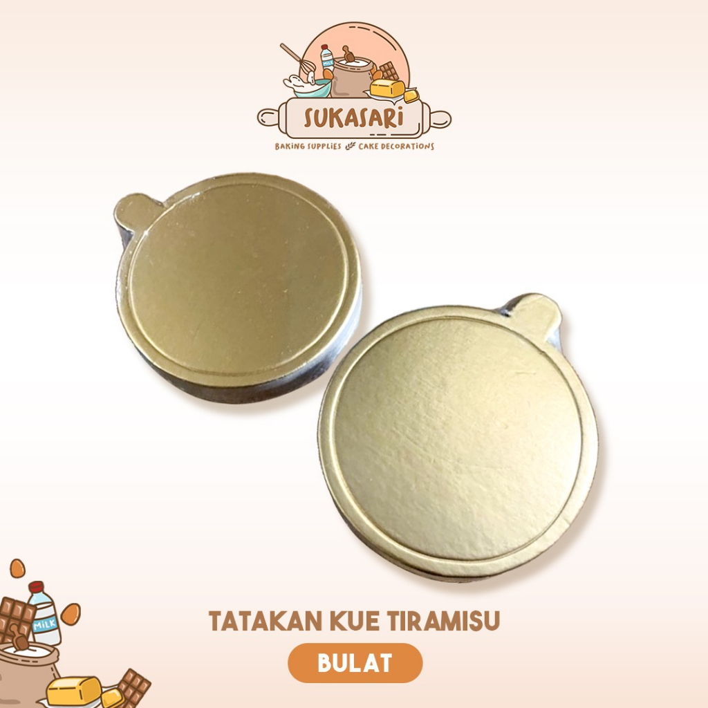 Jual Sukasari - Tatakan Tiramisu Gold Bulat, Segitiga, Kotak, Persegi ...