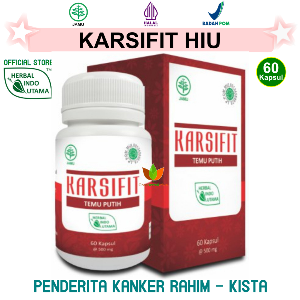 Jual 60 KAPSUL KARSIFIT HIU HERBAL INDO UTAMA, KUNYIT TEMU PUTIH JAMU ...