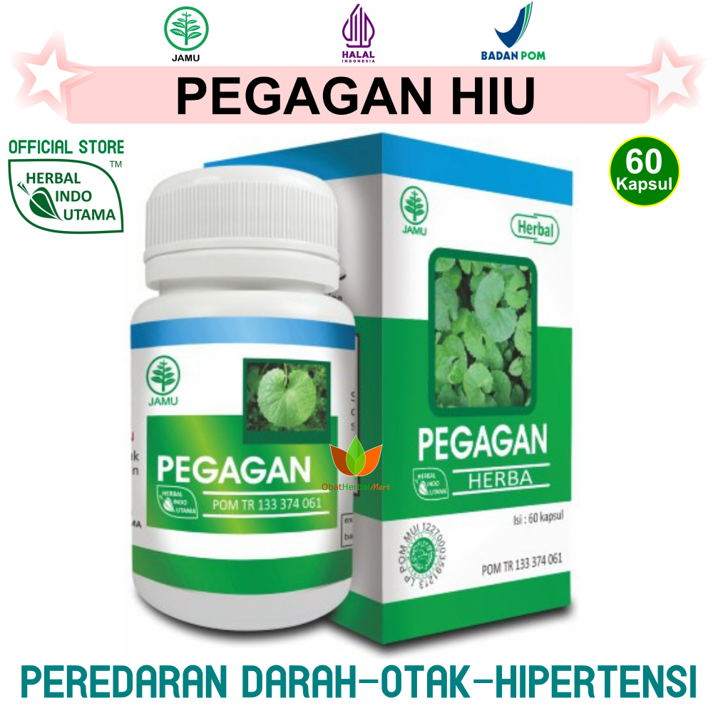Jual 60 KAPSUL PEGAGAN HIU HERBAL INDO UTAMA JAMU OBAT BATUK SUSAH ...