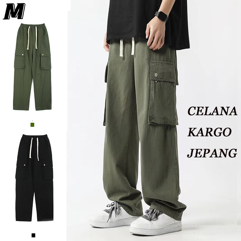 Jual Celana cargo pria celana longgar celana kulot celana cargo panjang pria oversize korean ...