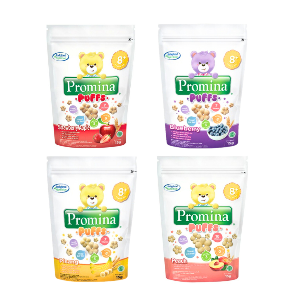 Jual PROMINA PUFFS 15 G SNACK BAYI 8+ BULAN CAMILAN ANAK BISCUIT BAYI ...