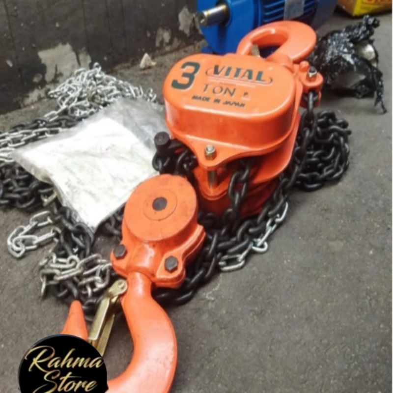 Jual Chain block 3 ton x 7 meter takel vital vp5 3 ton Original Japan ...
