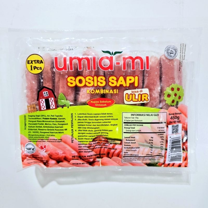 Jual UMIAMI sosis sapi cocktail ulir 50s 450gr | Shopee Indonesia
