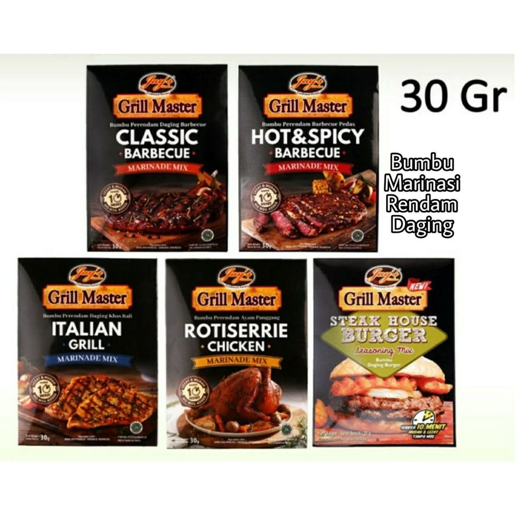 Jual Jay's Grill Master Hot Spicy Barbeque Marinade Mix - 30gr | Shopee Indonesia