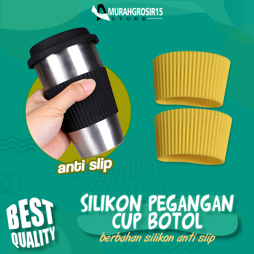 Jual Anti-Fall Silicone Cup SleeveRound Insulation Cup Cover Bottle ...