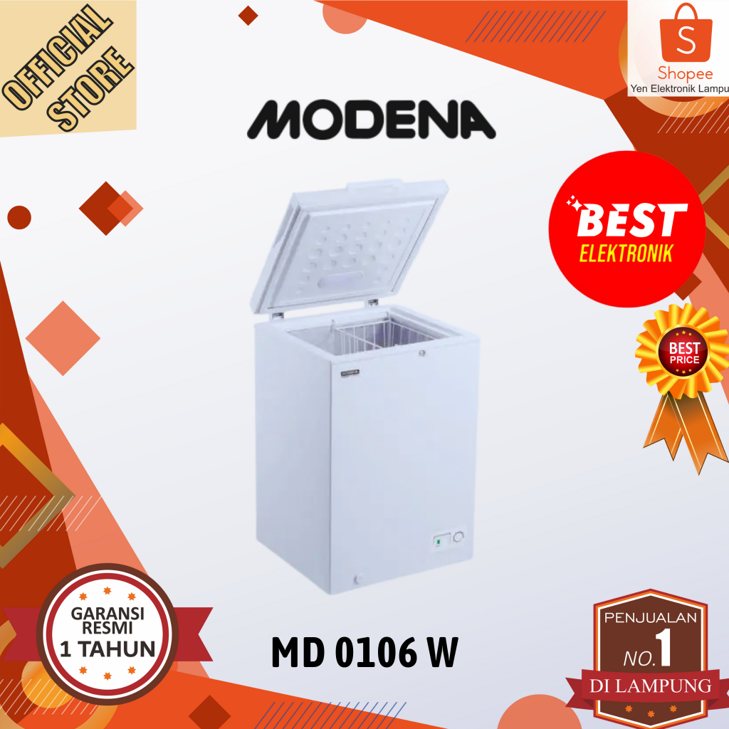 Jual Chest Freezer MODENA MD 0106 W Kapasitas 100L Garansi resmi 1 ...