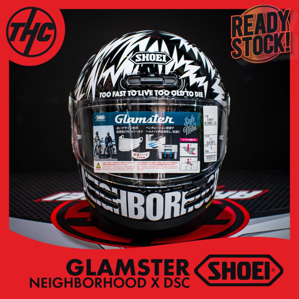 Jual GLAMSTER NEIGHBORHOOD X DSC FULL FACE CLASSIC RETRO HELM ORIGINAL ...