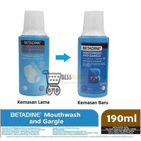 Jual Betadine Mouthwash & Gargle 190ml - Obat Kumur Antiseptik | Shopee Indonesia