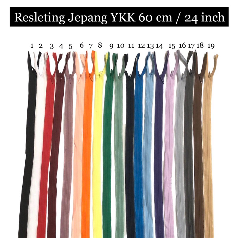 Jual Resleting Jepang YKK 60 cm / 24 inch | Lusinan | Shopee Indonesia