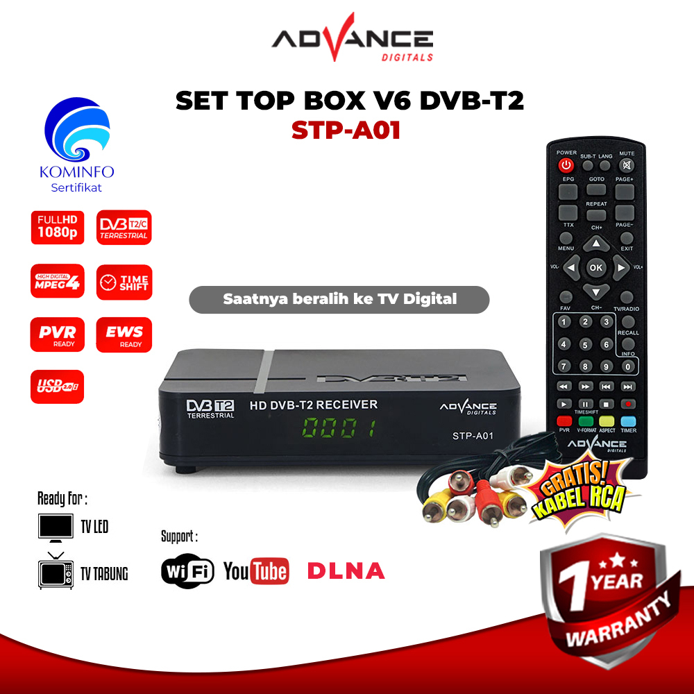 Jual Advance STB Set Top Box TV Digital Receiver Penerima Siaran Full HD/ STB Wifi Bisa Youtube ...