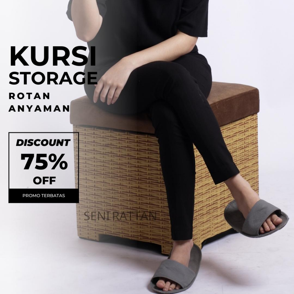 Jual KURSI BOX STORAGE PENYIMPANAN ANYAM ROTAN SINTETIS SOFA EMPUK ...