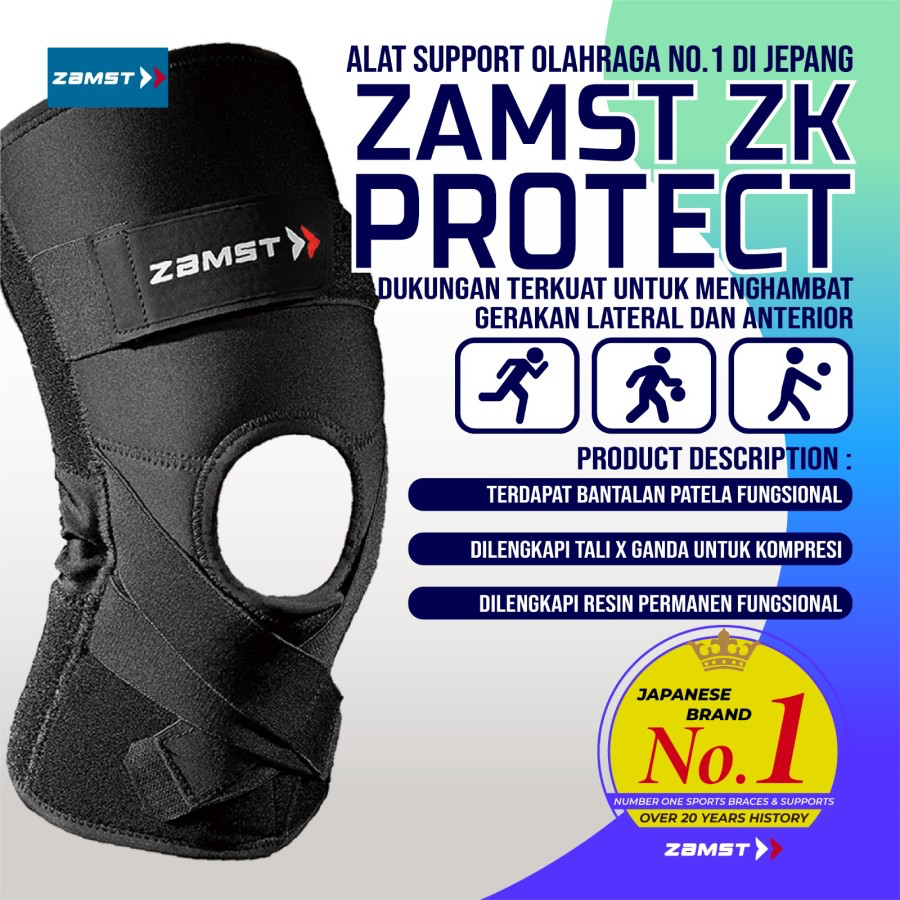 Jual knee ZAMST Brace Support ZK Protect Japan Original | Shopee Indonesia