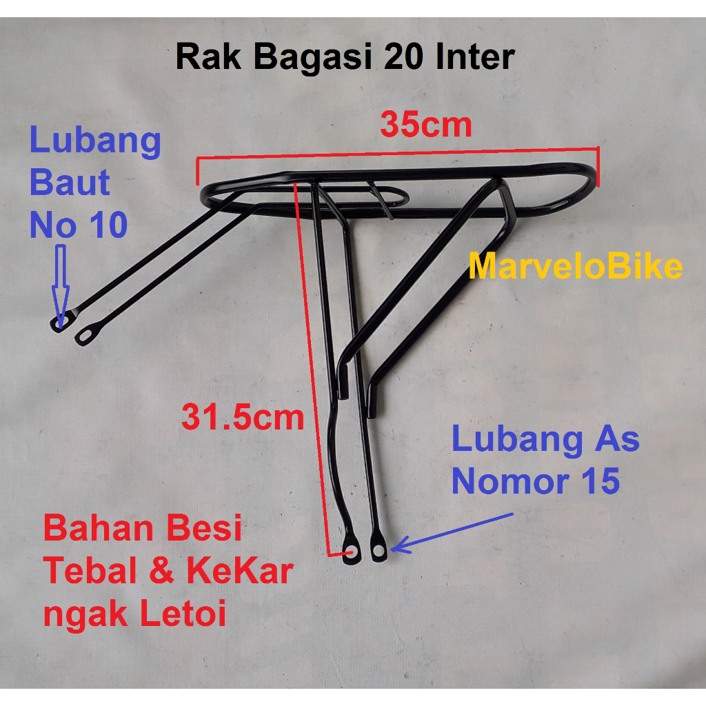 Jual Rak Bagasi Sepeda Lipat Mini 20 Besi Boncengan Sepeda 20 Belakang ...