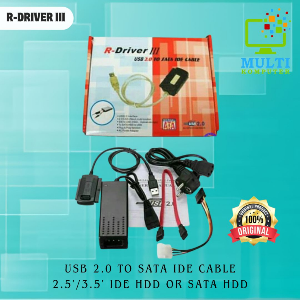Jual R-DRIVER III USB 2.0 TO SATA IDE CABLE 2.5'/3.5' IDE HDD OR SATA ...