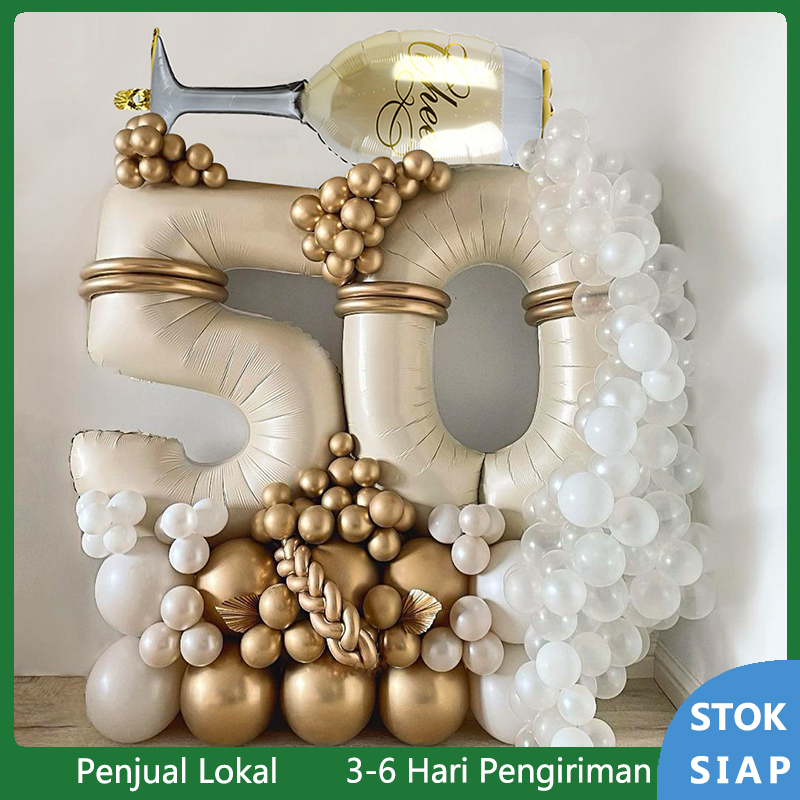 Jual 111 pcs Matt Cream Putih Karamel Warna Balon Nomor Set Dewasa 18 ...