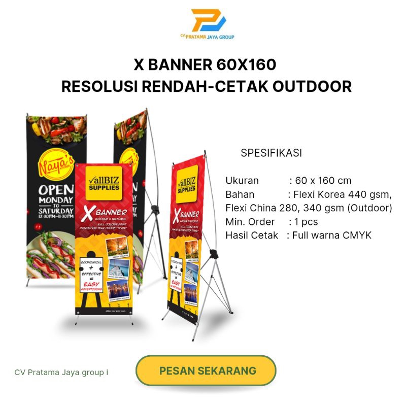 Jual CETAK C BANNER UKURAN 160cm X 60cm | Shopee Indonesia