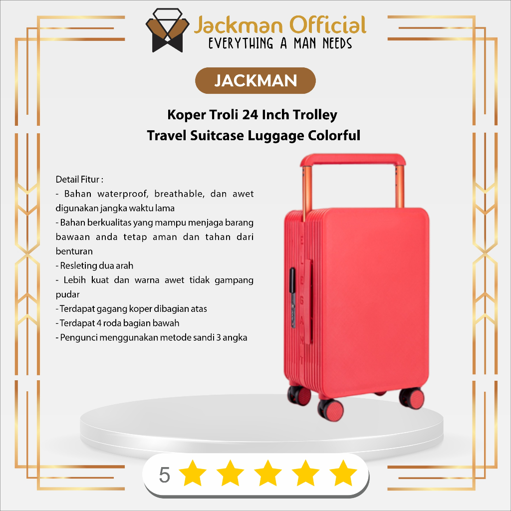 Jual JACKMAN Koper Troli 24 Inch Light Luxury Trolley Travel Suitcase ...