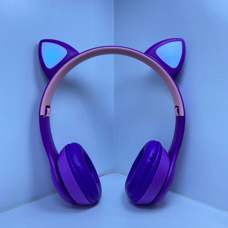 Jual Headset Kucing LED TWS Bluetooth 5.0 Headphone Extra Bass | Shopee ...