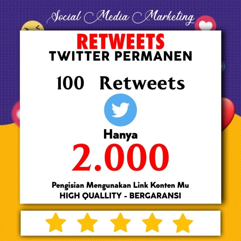 Jual TWITTER REWEETS REAL BERGARANSI - JASA VIEWER LIKES REWEETS ...