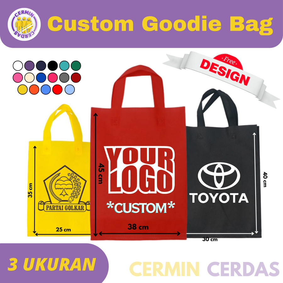 Jual Custom Sablon Tas Belanja Handle Spunbond Goodie Tote Bag Hajatan ...
