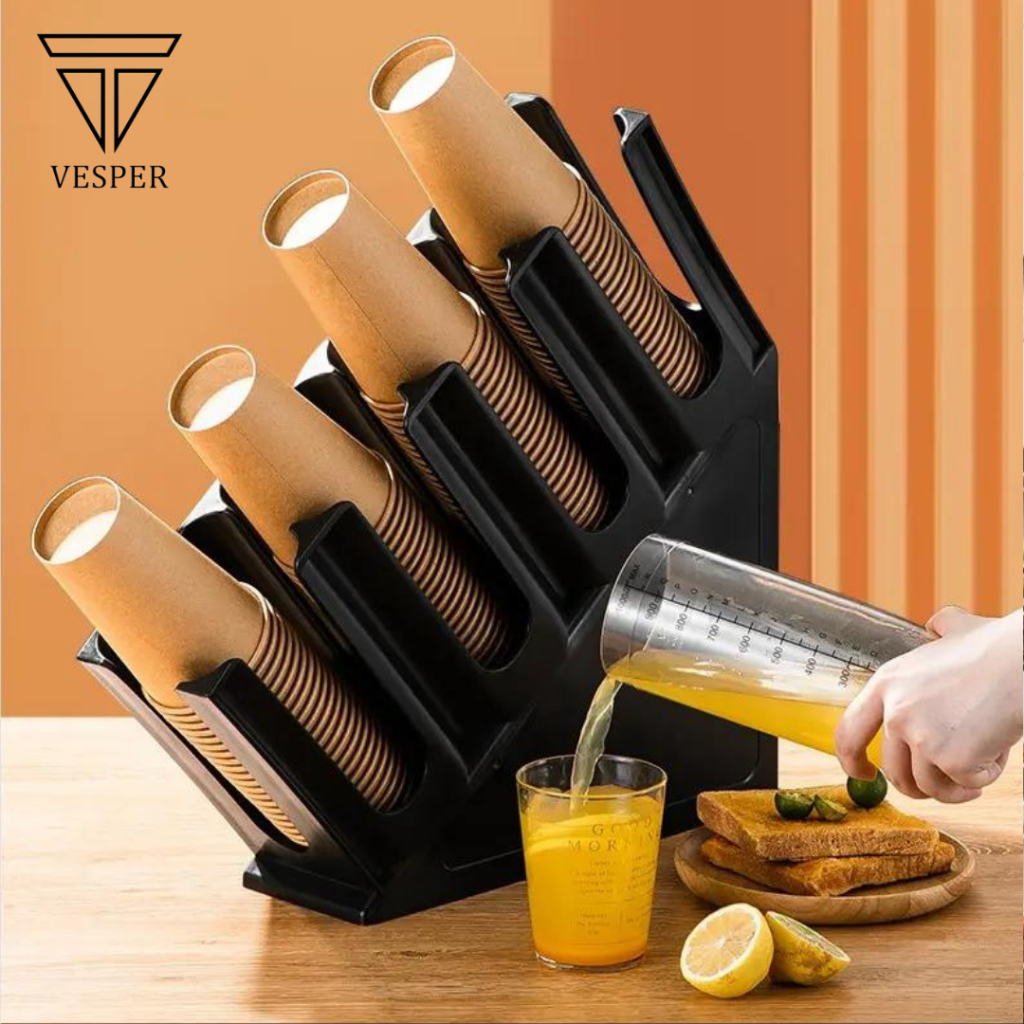 Jual rak tempat gelas cup kopi teh 4slot / paper cup holder coffee ...