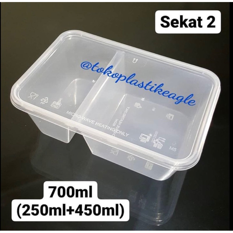 Jual [isi 25pcs] Thinwall Sekat 2 ukuran 700ml Suapi / Optipack Sekat 2 ukuran 700ml Suapi ...