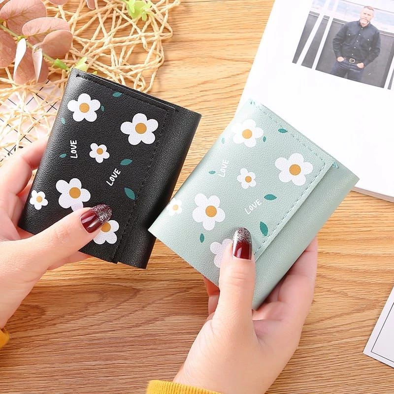 Jual DOMPET LIPAT WANITA MINI DOMPET WANITA LIPAT MOTIF BUNGA IMPORT ...