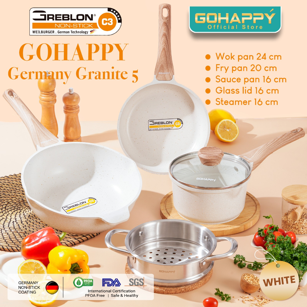 Jual PANCI SET TERBAIK GREBLON C3 Gohappy Germany Granite 5 PC Termasuk ...