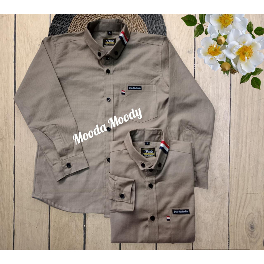 Jual Mooda Moody - Kemeja Anak Lengan Panjang Warna Coklat Muda Kemeja ...