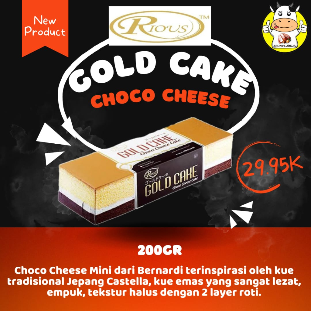 Jual RIOUS GOLD CAKE CHOCO CHEESE 200GR ISI 9 SLICE - FROZEN FOOD ...