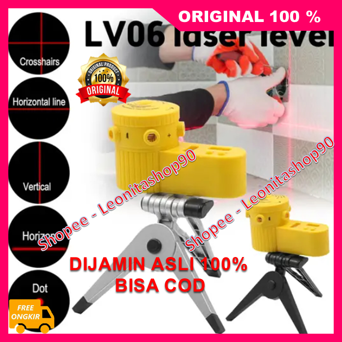 Jual LV06 Laser Level Tripod Laser Waterpass Alat Ukur Laser Garis ...