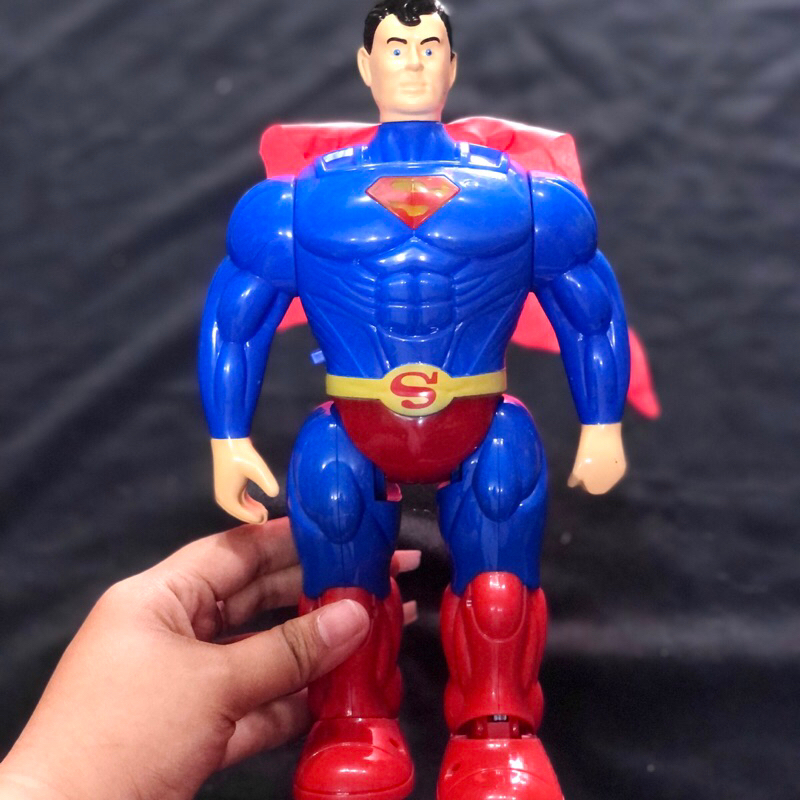 Jual Mainan robot superman lucu bisa berjalan mainan superman merah ...
