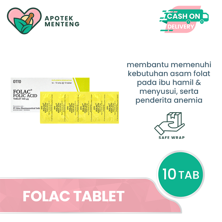 Jual Folac 400 mcg 10 Tablet - Suplementasi Asam Folat Ibu Hamil ...