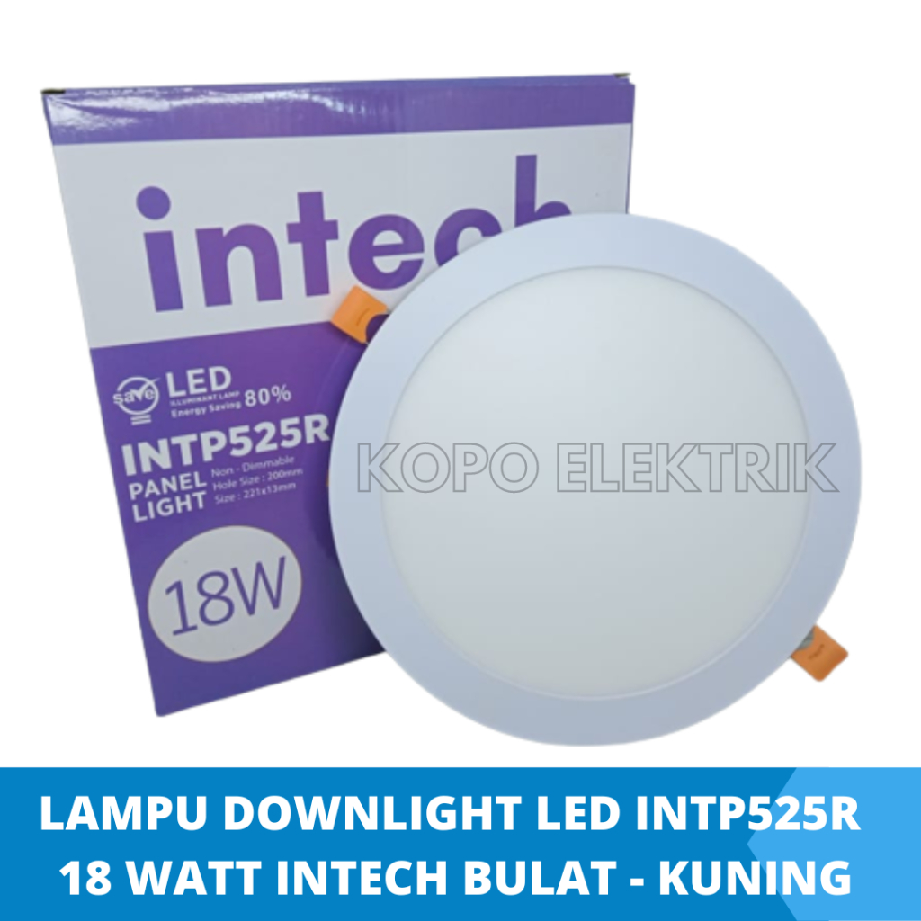 Jual Lampu Downlight Led 18 Watt INTP525R Intech Bulat 18w - Kuning ...