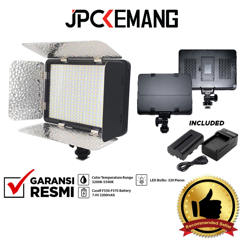 Jual Casell LED Light 320AS Continuos Bi Color Lighting Camera Garansi Resmi | Shopee Indonesia